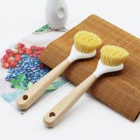 China Natural Wooden Long Handle Cleaning Brush for Kitchen Pan Pot Bowl Tableware for sale