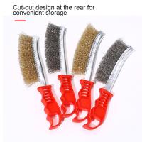 China Abrasive Brass Coopered Coated Steel Knife Wire Brushes With Plastic Handle for sale