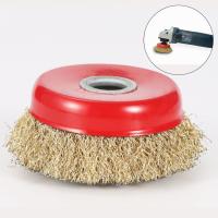 China Circular Crimped Twist Knot Steel Wire Rotary Brush 4 Inch for Grinder Cleaning Polishing for sale