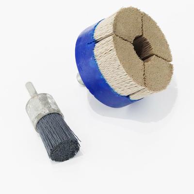 China Silicon Wire Grinding Abrasive Industrial Cleaning Brushes Disc Type for sale