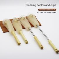 China Steel Plastic Long Handle Nylon Cleaning Brush Flexible Bristles For Bottle Bottom for sale