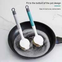 China Plastic Round Kitchen Pot Brush For Cleaning Dish Round for sale