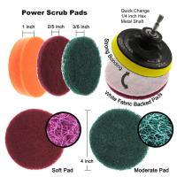 China 22pcs Drill Brush Attachments Set Scrub Pads Sponge Power Scrubber Brush for sale