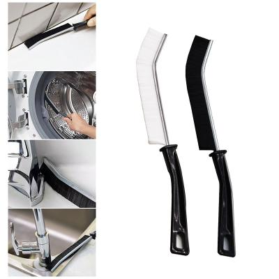 China Bathroom Crevice Cleaning Brush 230mm Hard Bristle Narrow Handle Window Slot Brush for sale