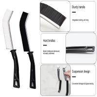 China Bathroom Crevice Cleaning Brush 230mm Hard Bristle Narrow Handle Window Slot Brush for sale