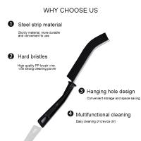 China Bathroom Crevice Cleaning Brush 230mm Hard Bristle Narrow Handle Window Slot Brush for sale