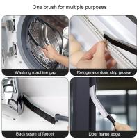 China Bathroom Crevice Cleaning Brush 230mm Hard Bristle Narrow Handle Window Slot Brush for sale