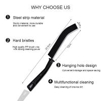 China Bathroom Crevice Cleaning Brush 230mm Hard Bristle Narrow Handle Window Slot Brush for sale
