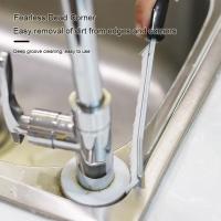 China Bathroom Crevice Cleaning Brush 230mm Hard Bristle Narrow Handle Window Slot Brush for sale