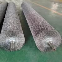China Industrial Stainless Steel Wire Roller Brush for Metal Sheet Polishing 100mm for sale