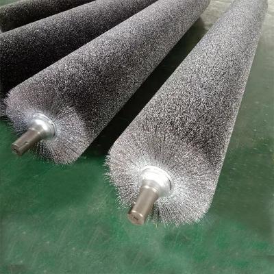 China Industrial Stainless Steel Wire Roller Brush for Metal Sheet Polishing 100mm for sale