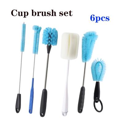 China Customized Nylon Bottle Cleaning Brush Set 16 Inch Long Handle for Narrow Neck Bottles for sale