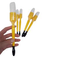 China PBT White Plastic Hair Car Detailing Brush Set 5 PCS Interior Cleaning Tools for sale
