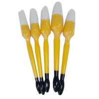 China Yellow Handle Boar Bristle Car Cleaning Brush Set 5 Pcs Detailing Brush for sale