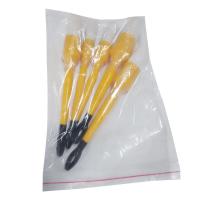 China Yellow Handle Boar Bristle Car Cleaning Brush Set 5 Pcs Detailing Brush for sale