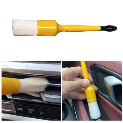 China PBT White Plastic Hair Car Detailing Brush Set 5 PCS Interior Cleaning Tools for sale