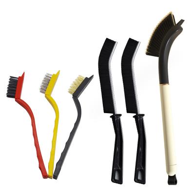 China Narrow Space Cleaner Long Handle Hard-Bristled Crevice Cleaning Brush Set for sale