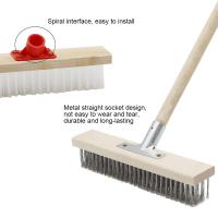 China Hard PP Brush Hair Bathroom Kitchen Floor Cleaning Wood Handle Brush 120cm 27cm for sale