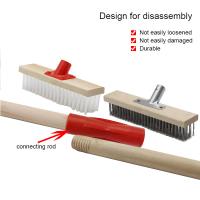 China Hard PP Brush Hair Bathroom Kitchen Floor Cleaning Wood Handle Brush 120cm 27cm for sale