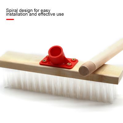 China Hard PP Brush Hair Bathroom Kitchen Floor Cleaning Wood Handle Brush 120cm 27cm for sale