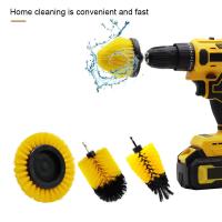 China 4pcs Rotary Drill Brush Set 100mm PP Bristle Car Wash Cleaning Kit M6 for sale