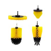 China 4pcs Rotary Drill Brush Set 100mm PP Bristle Car Wash Cleaning Kit M6 for sale