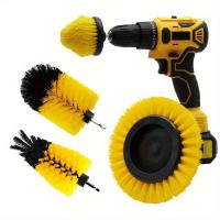China Factory Supply 4pcs Dill Cleaning Brush Tile Brush Drill Scrub Brush for sale