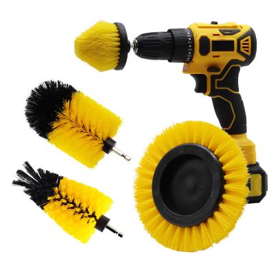 China 4-Piece Household Cleaning Brush Set for Car Wheel Rims & Small Corners Nylon PP for sale