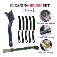 China 7 Piece Long Crevice Brush Set Good Resilience Moderate Hardness for Kitchen Tile Floor Cleaning for sale