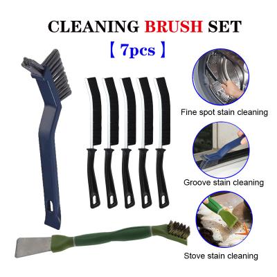 China 7 Piece Long Crevice Brush Set Good Resilience Moderate Hardness for Kitchen Tile Floor Cleaning for sale