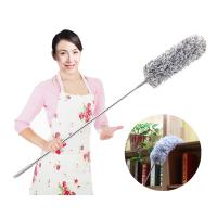 China Microfiber Dust Duster with Stainless Steel Pole 120cm Flexible Brush Head for Ceiling Wall Car Cleaning for sale