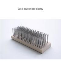 China Stainless Steel Wire Outdoor Courtyard Cleaning Brush with Wood Handle 50cm for sale