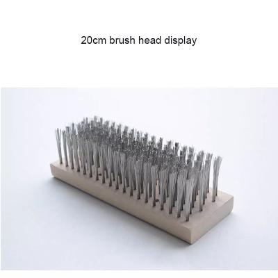 China Stainless Steel Wire Outdoor Courtyard Cleaning Brush with Wood Handle 50cm for sale