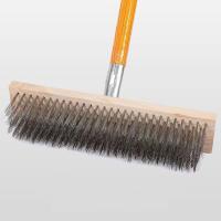 China Stainless Steel Wire Outdoor Courtyard Cleaning Brush with Wood Handle 50cm for sale