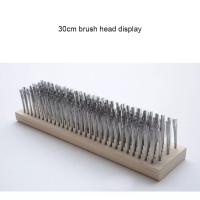 China Stainless Steel Wire Outdoor Courtyard Cleaning Brush with Wood Handle 50cm for sale
