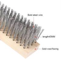 China Stainless Steel Wire Outdoor Courtyard Cleaning Brush with Wood Handle 50cm for sale