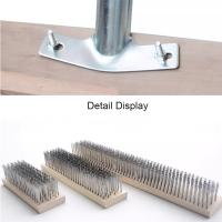 China Stainless Steel Wire Outdoor Courtyard Cleaning Brush with Wood Handle 50cm for sale