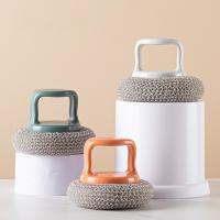 China Stainless Steel Kitchen Cleaning Scrubber Brush with Beech Handle 2000 Set MOQ for sale