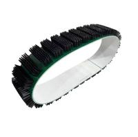 China Industrial Rubber Base Stainless Steel Wire Strip Brush Spiral Belt Cleaning Brush Custom Length for sale