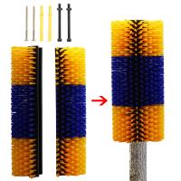 China Nylon Cattle Brush Half Side Thick Tickle Brush for Livestock Cleaning 20cm for sale