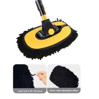China Retractable Car Wash Mop 120cm Aluminum Alloy Chenille Brush for Auto Detailing for sale