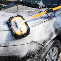 China Retractable Car Wash Mop 120cm Aluminum Alloy Chenille Brush for Auto Detailing for sale
