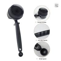 China Coffee machine silicone cleaning brush coffee brush Long handle brewing head cleaning brush for sale