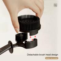 China Coffee machine silicone cleaning brush coffee brush Long handle brewing head cleaning brush for sale
