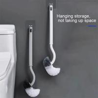 China Long Handle Toilet Brush Wall Hanging Soft Hair S-Shaped Design 30cm for sale