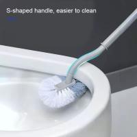China Long Handle Toilet Brush Wall Hanging Soft Hair S-Shaped Design 30cm for sale