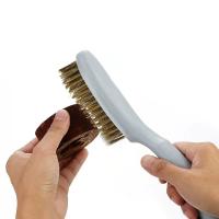 China Industrial Stainless Steel Cleaning Brush with Plastic Handle 6 Inch Heavy Duty Scrubber for sale