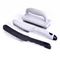 China Industrial Stainless Steel Cleaning Brush with Plastic Handle 6 Inch Heavy Duty Scrubber for sale