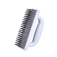 China Industrial Stainless Steel Cleaning Brush with Plastic Handle 6 Inch Heavy Duty Scrubber for sale