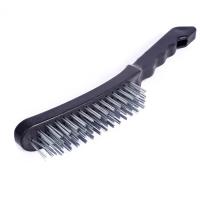 China Industrial Stainless Steel Cleaning Brush with Plastic Handle 6 Inch Heavy Duty Scrubber for sale